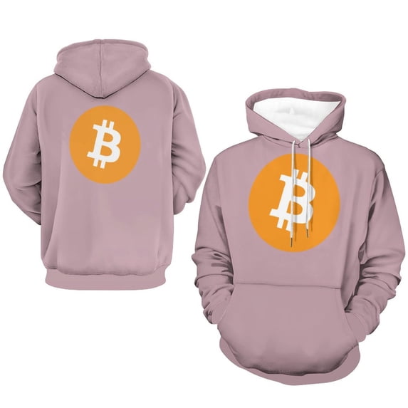 Bitcoin Logo Hoodies for Men Women, Pullover Hoodie with Kangaroo ...