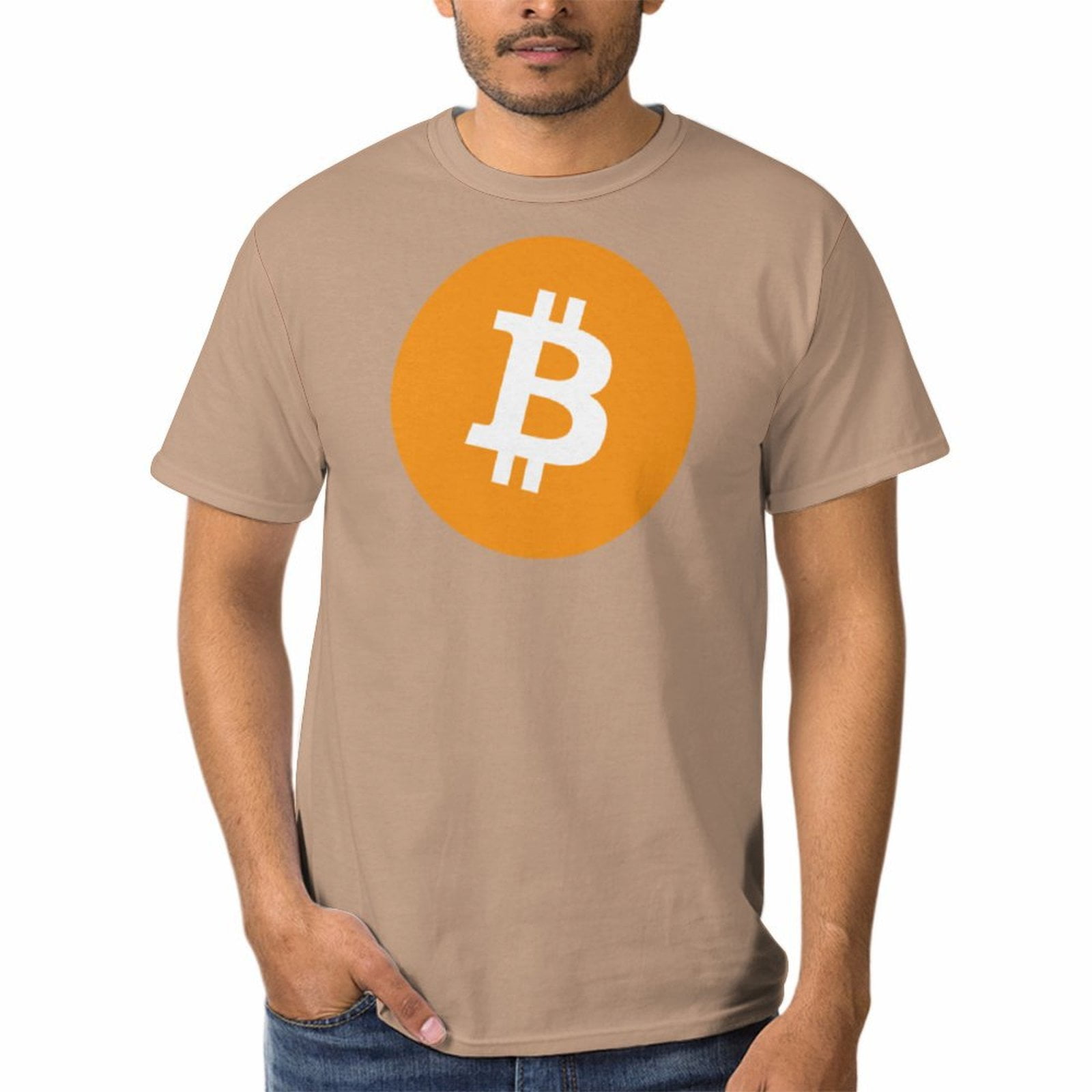 Bitcoin Logo T-Shirts for Men, Casual Crew Neck Tee Shirts, Unisex ...