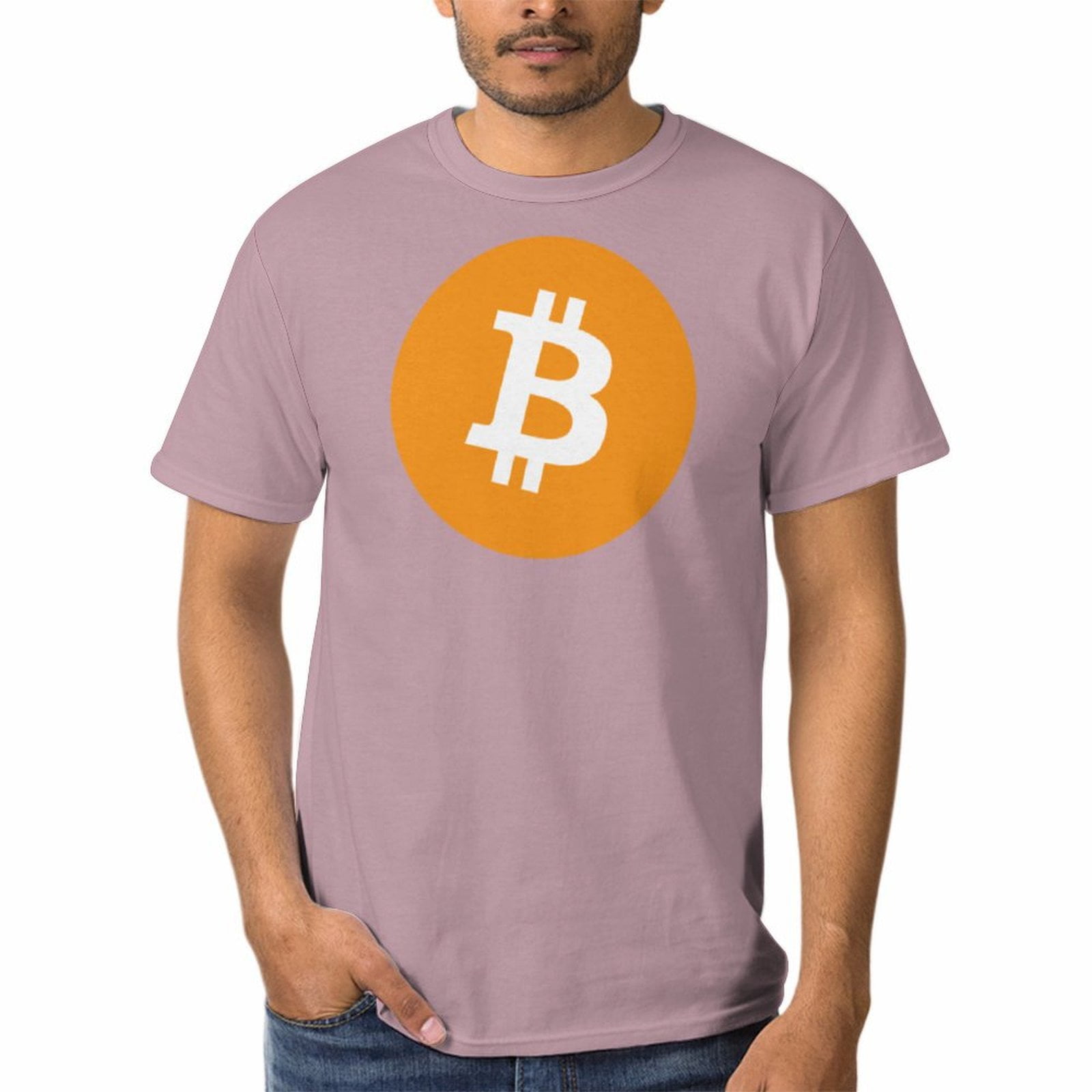 Bitcoin Logo T-Shirts for Men, Casual Crew Neck Tee Shirts, Unisex ...