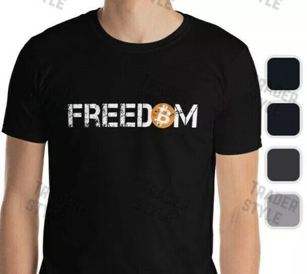 Bitcoin Means Freedom T-shirt Distressed Crypto Trader Gift Tee | eBay - Walmart.com