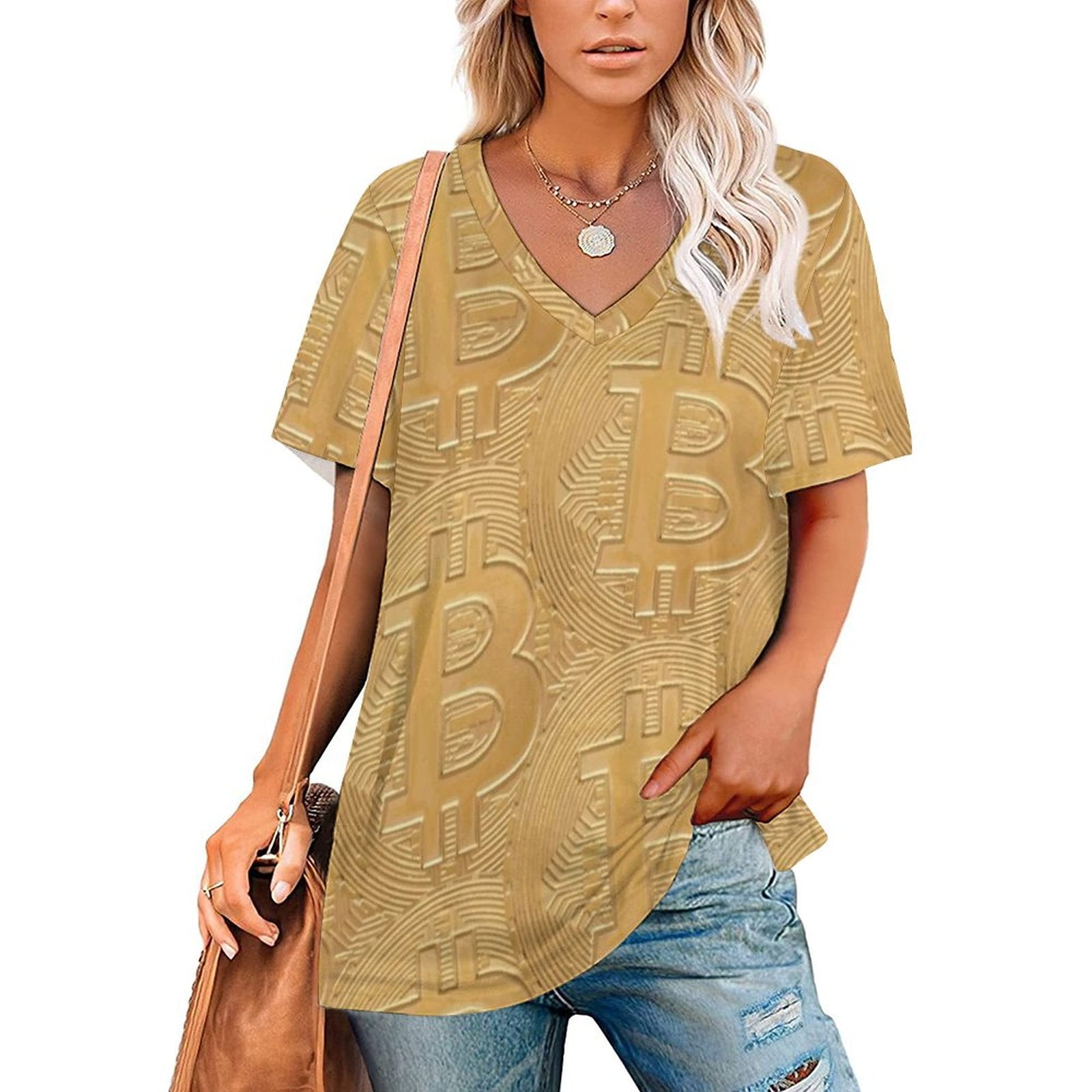 Bitcoin Sexy And Club Fashion Female T-Shirt Short Sleeve Off Shoulder ...