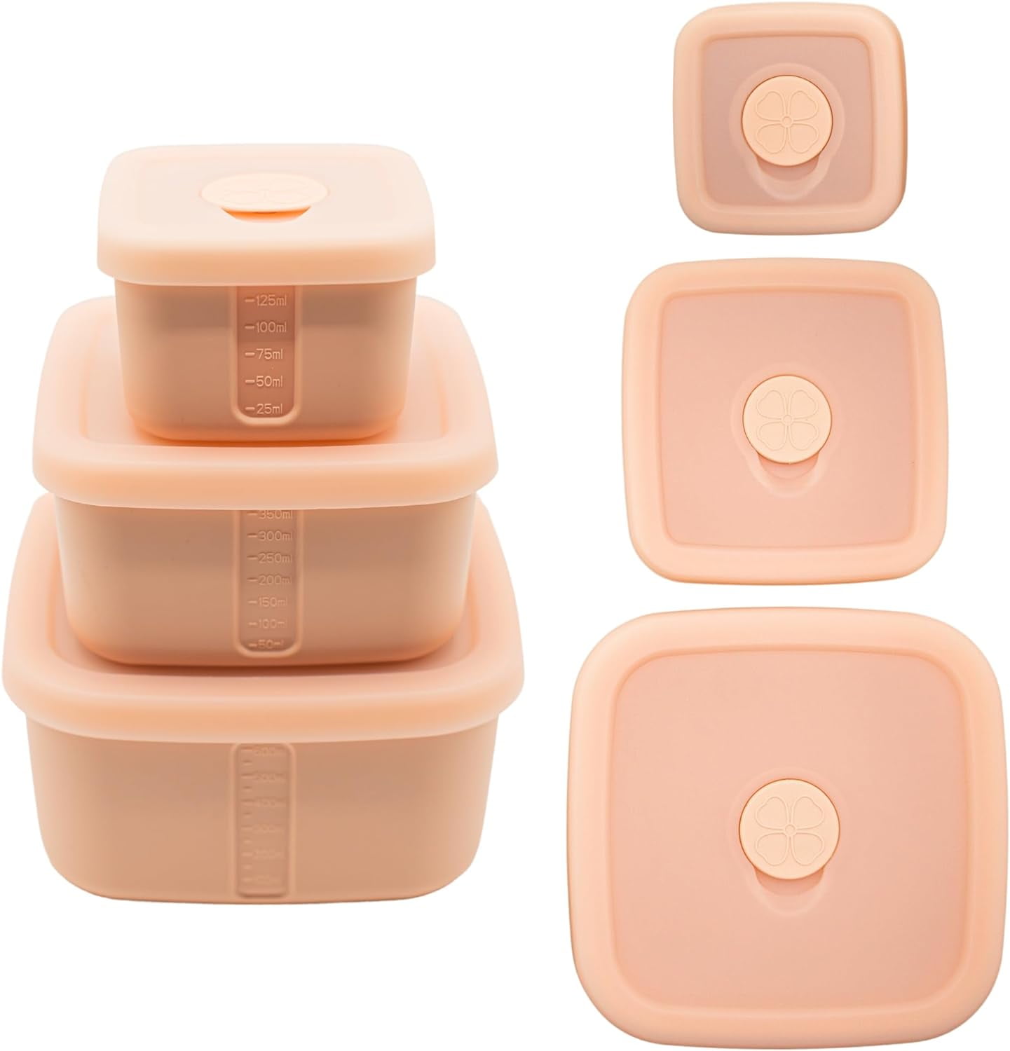 Bite&Eat Nesting Silicone Containers - Set of 3 Food Storage Containers ...
