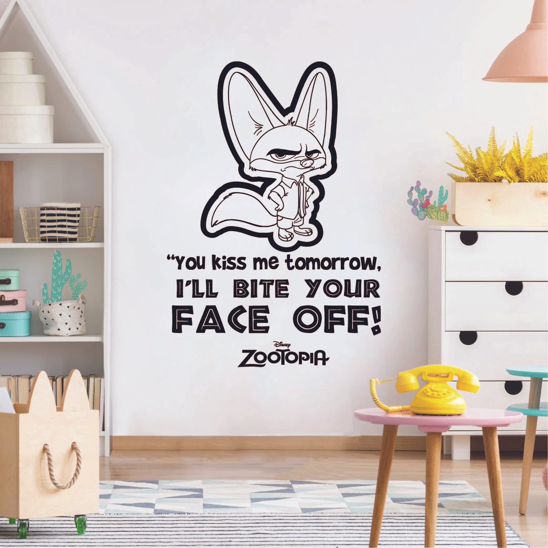 Bite Your Face Off Quote Zootopia Cartoon Quotes Wall Sticker Art Decal ...