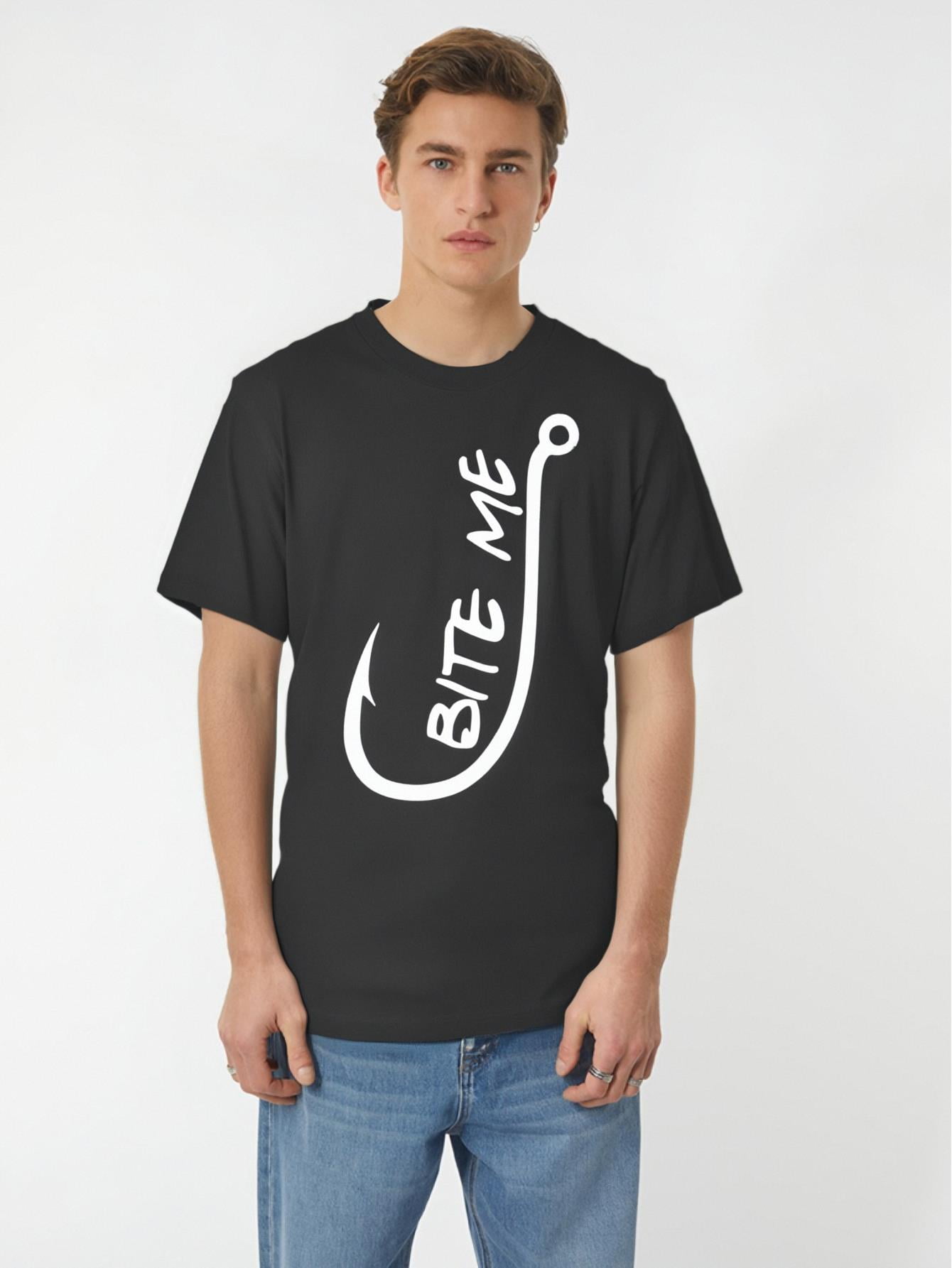 Bite Me - Fishing Hook Funny T Shirts - Limited Edition funny Men’s Short Sleeve Graphic T-shirt ...