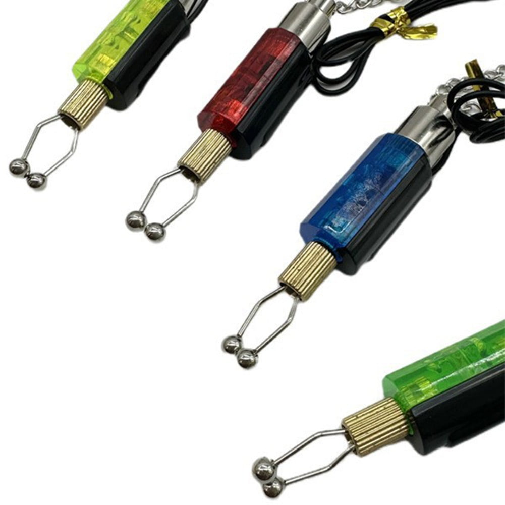 Bite Indicator Set 4 Bobbins Carp Fishing Led Illuminated Bite Alarms For Rod Red Fangkenuo ...