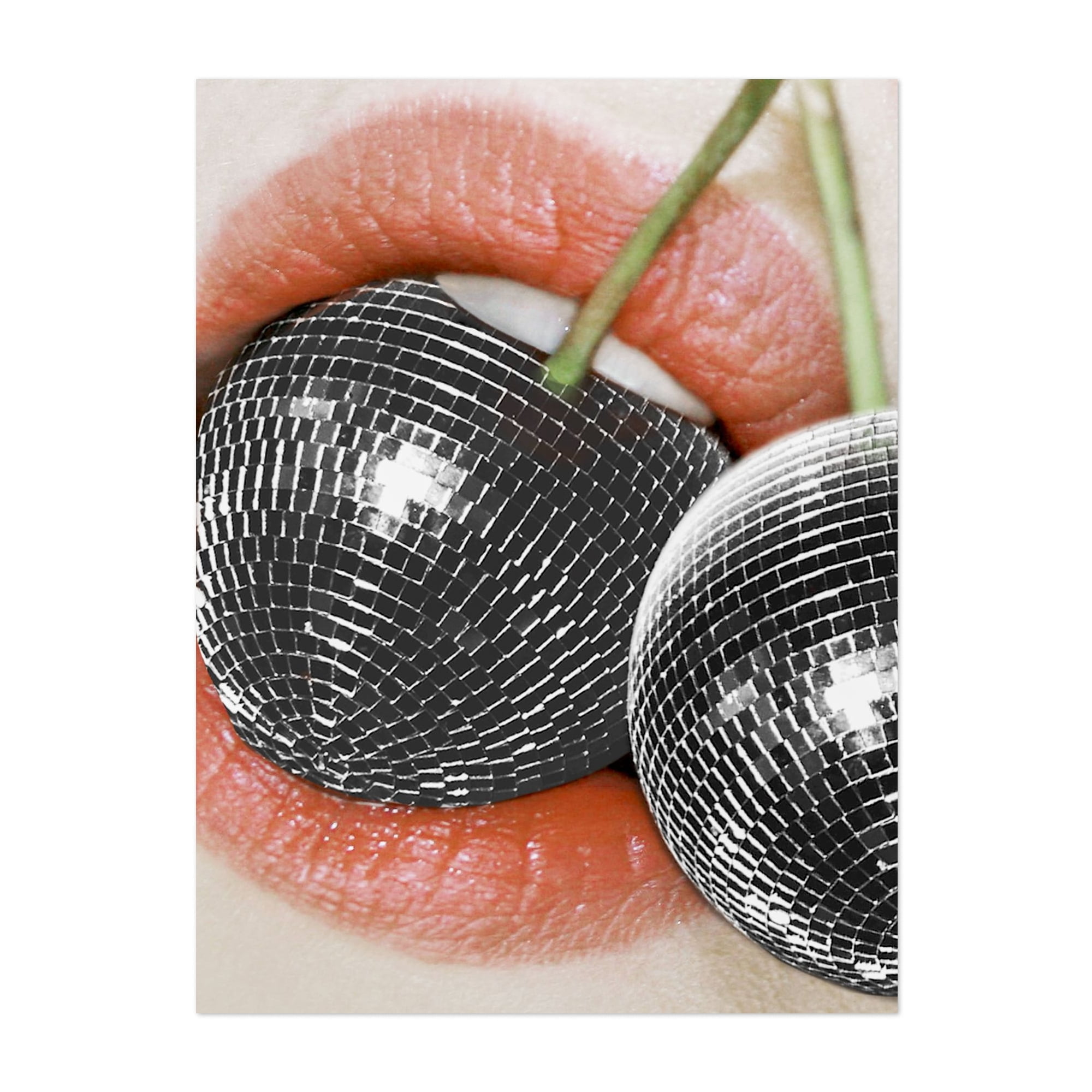 Bite Me Disco Cherry Lips - Collage Pop Art Surrealism Modern Art ...