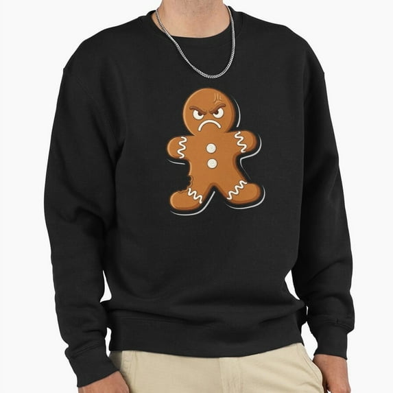 Bite Me Funny Grumpy Gingerbread Man Christmas Graphic Unisex ...