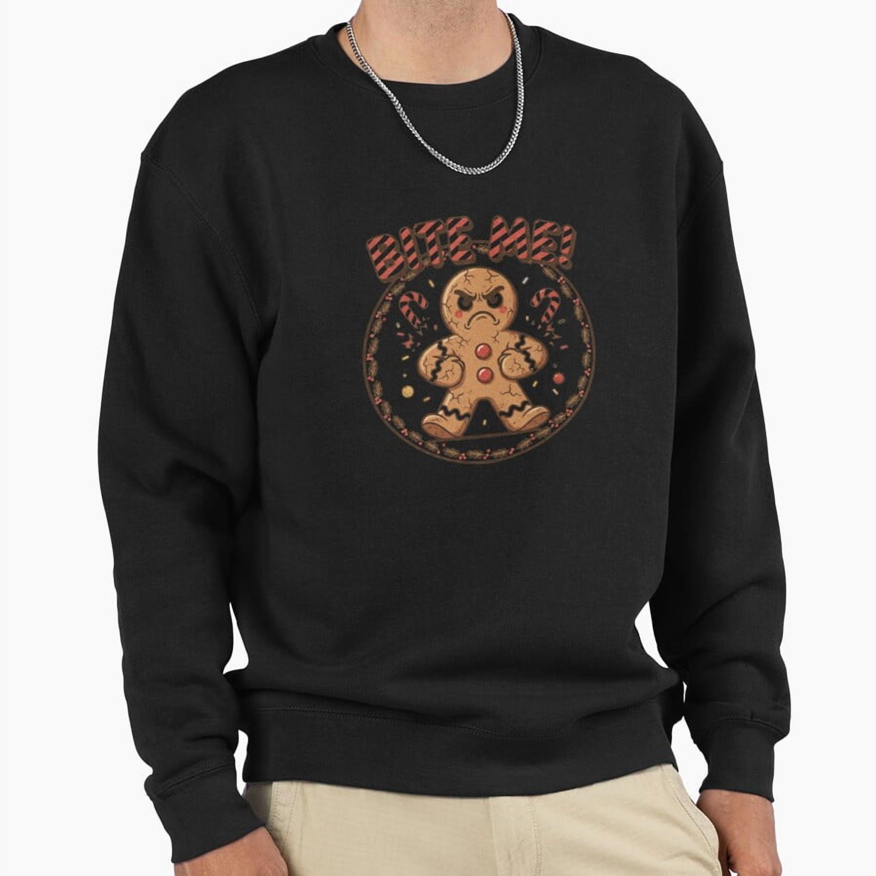 Bite Me Gingerbread Man Christmas Cookie Graphic Unisex Sweatshirt ...