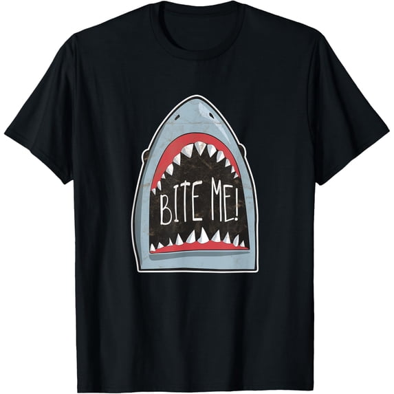 Bite Me Shark Fan Beach Ocean Attire For Summer T Shirt - Walmart.com