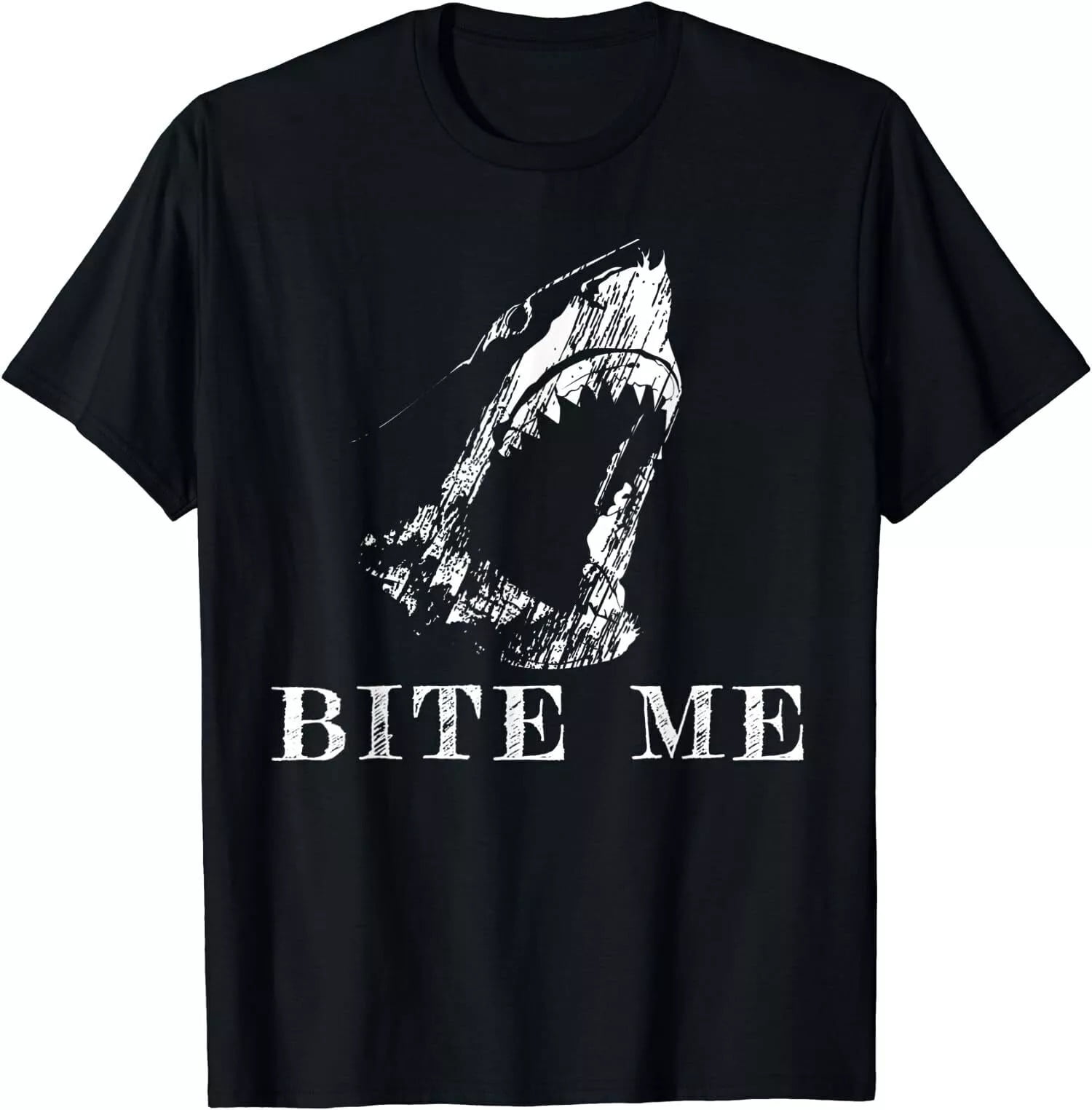Bite Me Shark Funny Humor Saying T-Shirt - Walmart.com