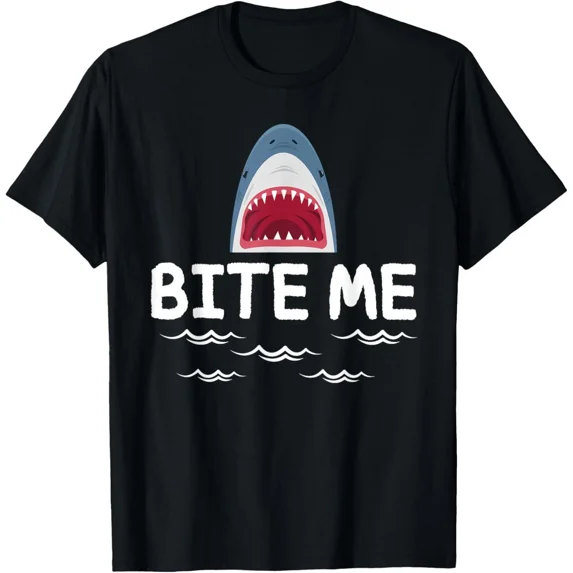 Bite Me Shark Lover Awareness Animal Ocean Summer Graphic Tee Unisex T ...