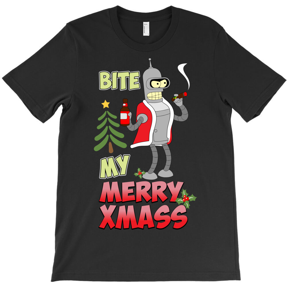 Bite My Merry Xmas Themed Humorous and Edgy Graphic Design for Holiday ...