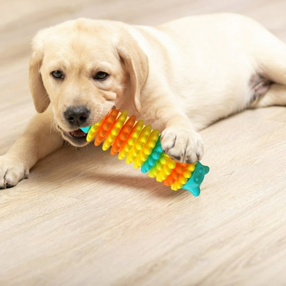 WOOF The Bite n' Brush - Dog Toothbrush Toy - Scrub Plaque and Tartar ...