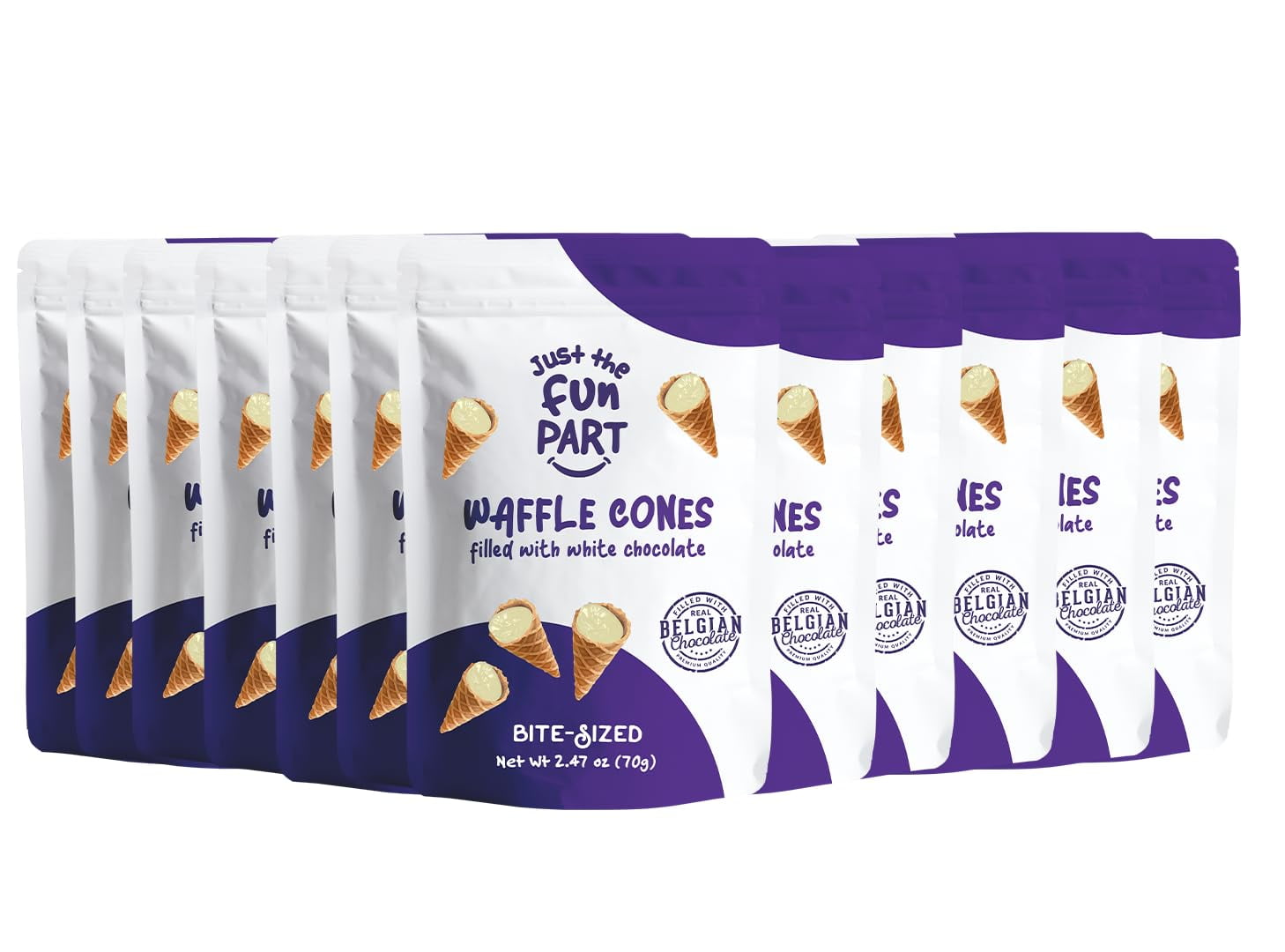 , Bite-Size Crispy Mini Waffle Cones With Premium Belgian Chocolate ...