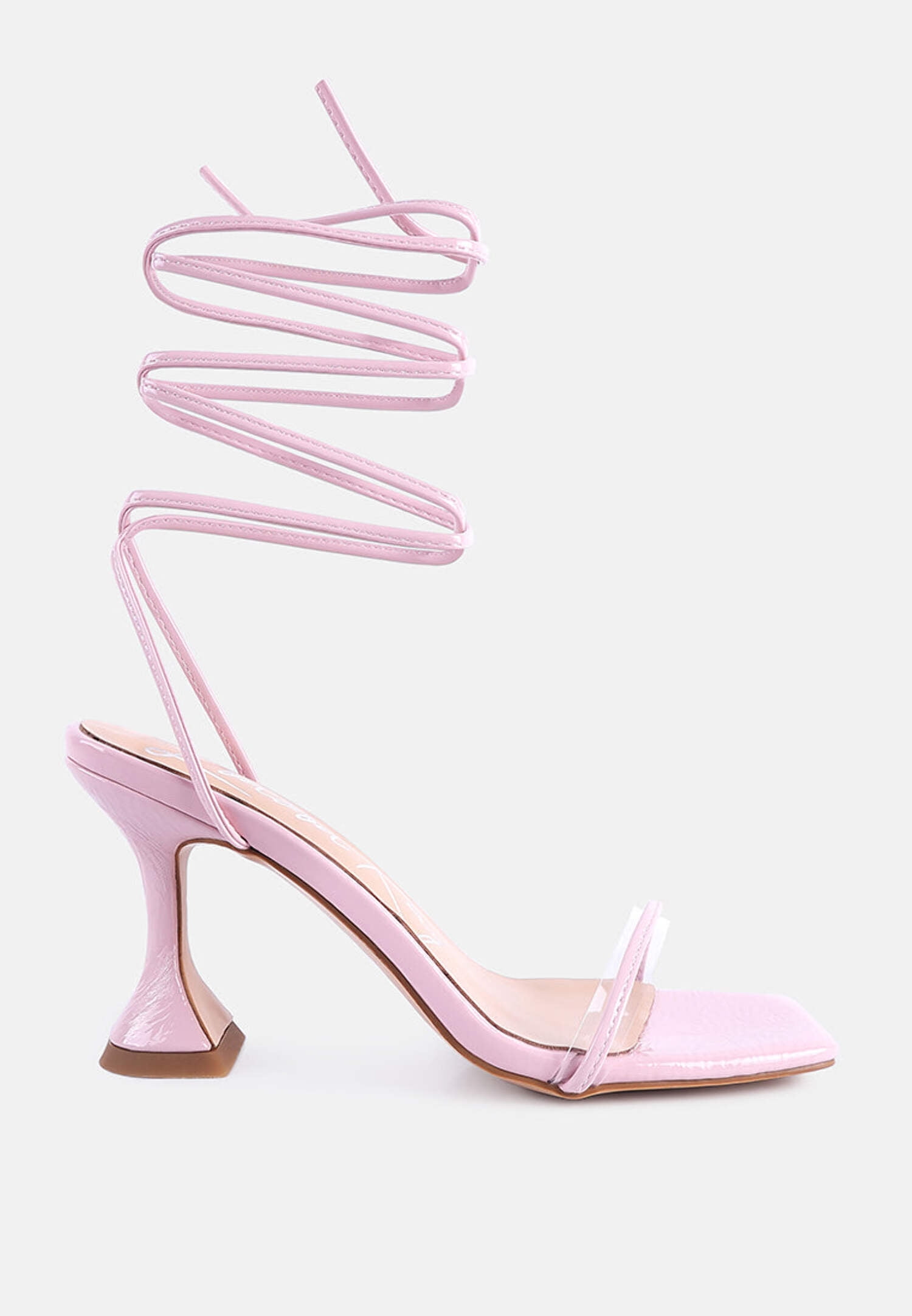 Biten Berry Spool Heel Lace Up Sandals - Walmart.com