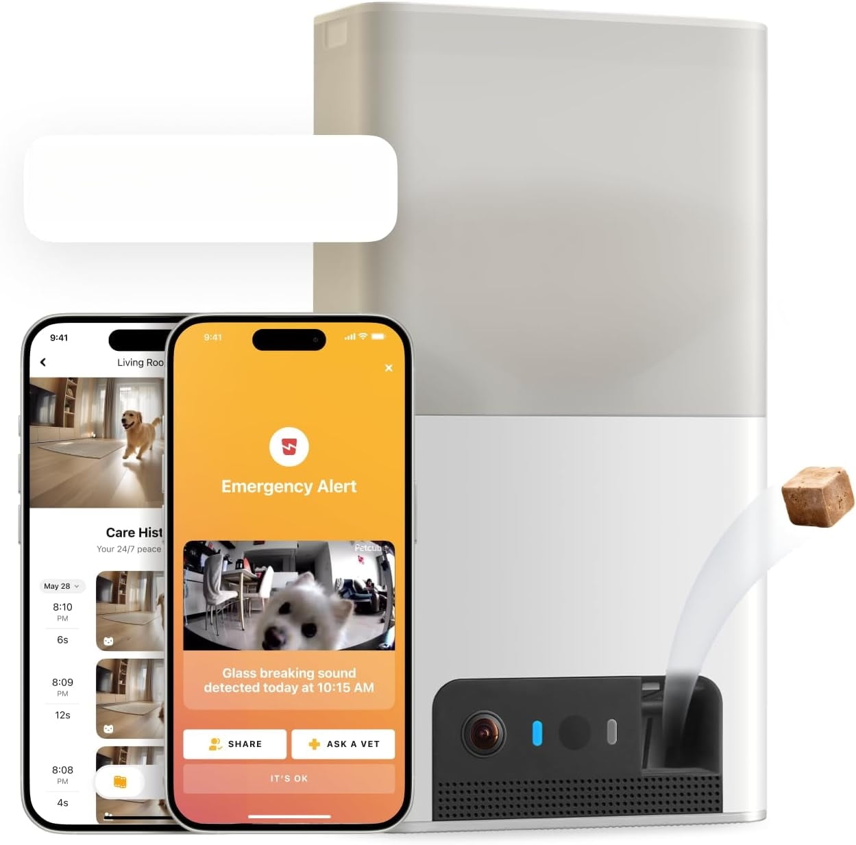 Bites 2 Lite Interactive WiFi Pet Camera, 1080p HD, Night Vision, Treat ...