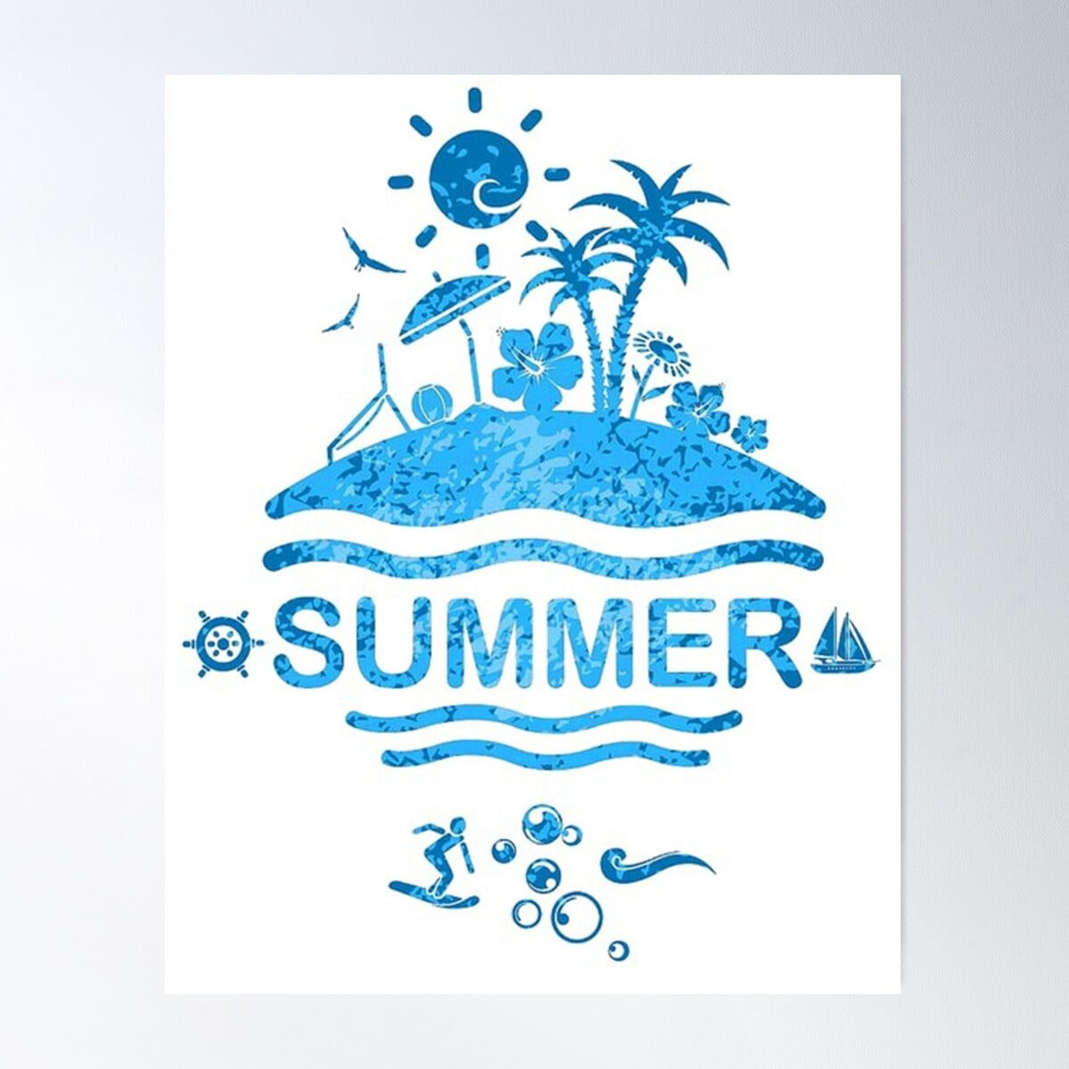 Bithlo Florida Retro Sunset Local Pride Logo Poster Wall Art, Modern Wall Decor For Living Room ...