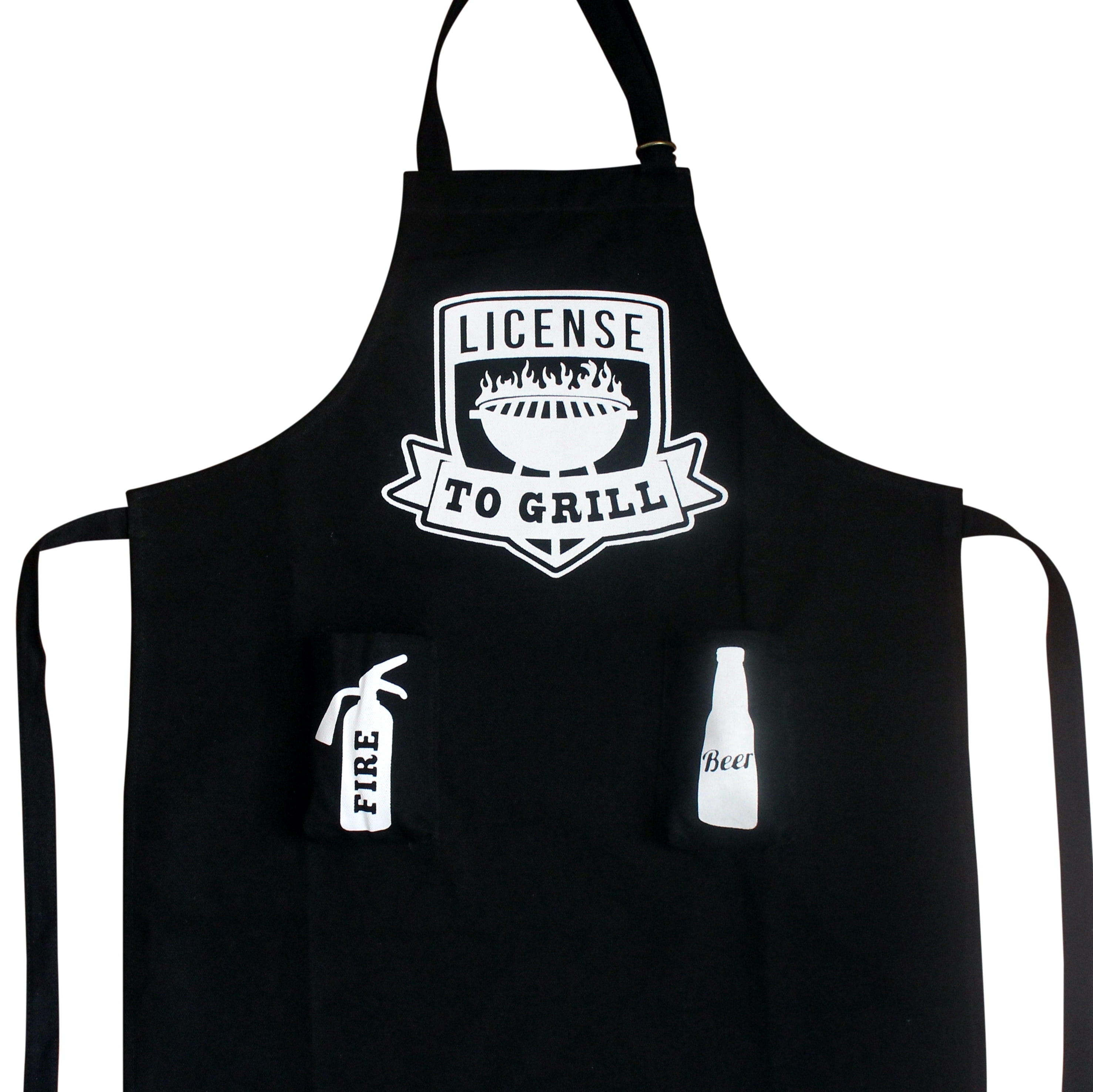 BitimexHome Black BBQ Aprons for Men, Adjustable Cotton Cooking ...