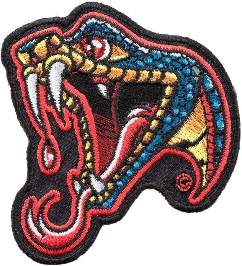 Biting Viper Head Blue Snake Patch, Snake Patches - Walmart.com