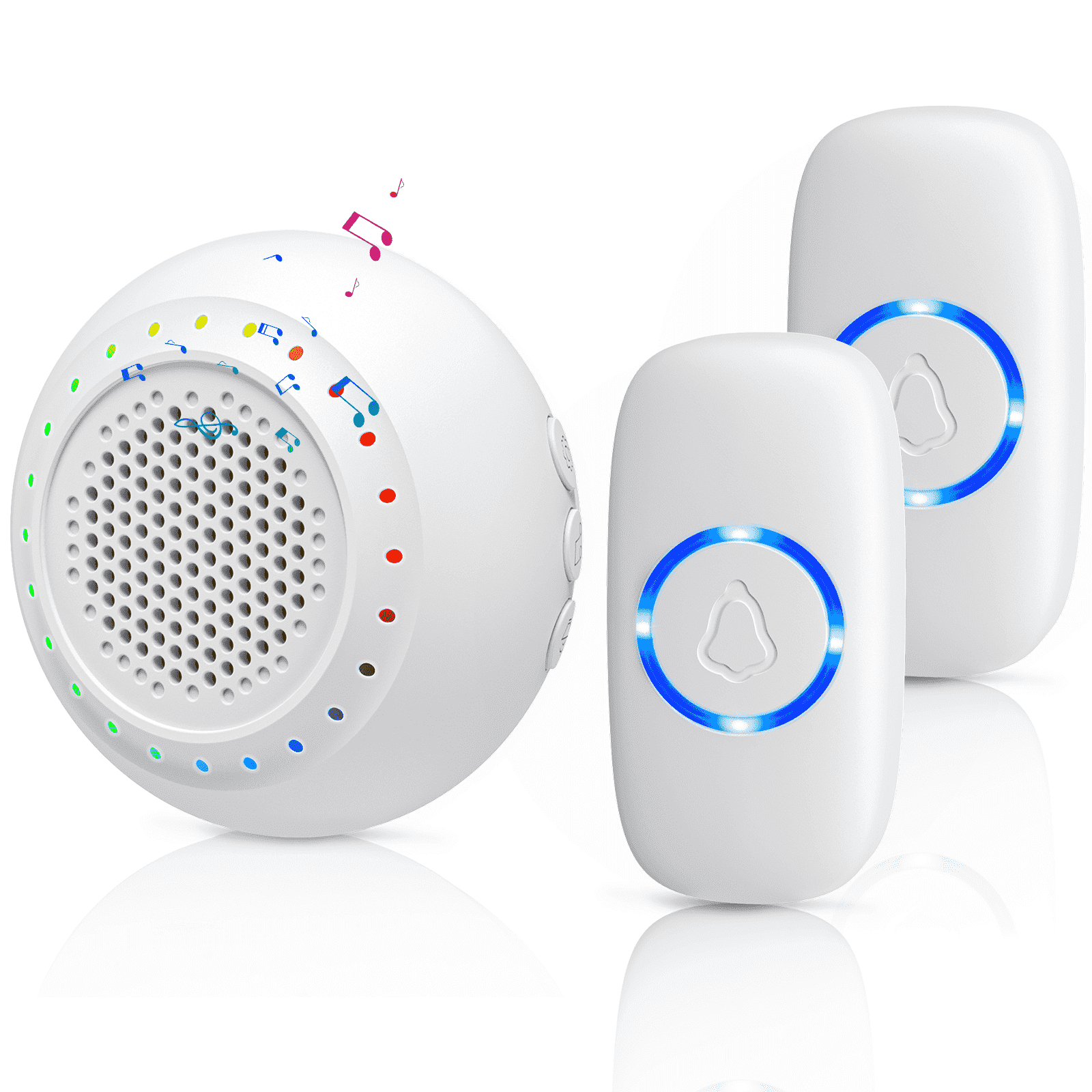 Bitiwend Adjustable Wireless Doorbell Kit, Push Button, Chimes, Volume ...