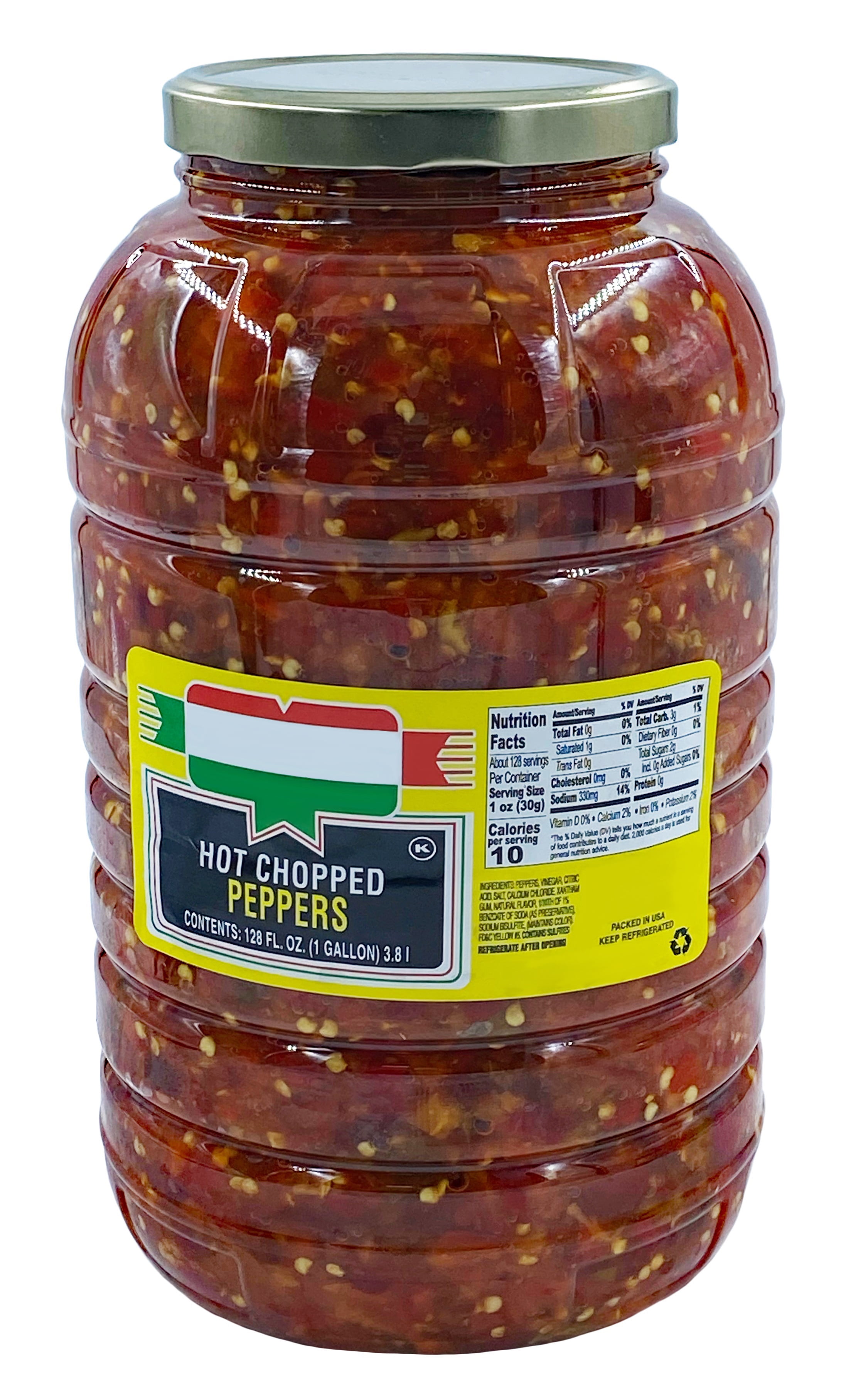 Bits N Things Hot Chopped Peppers | Kosher | 128 fl. oz. - Walmart.com