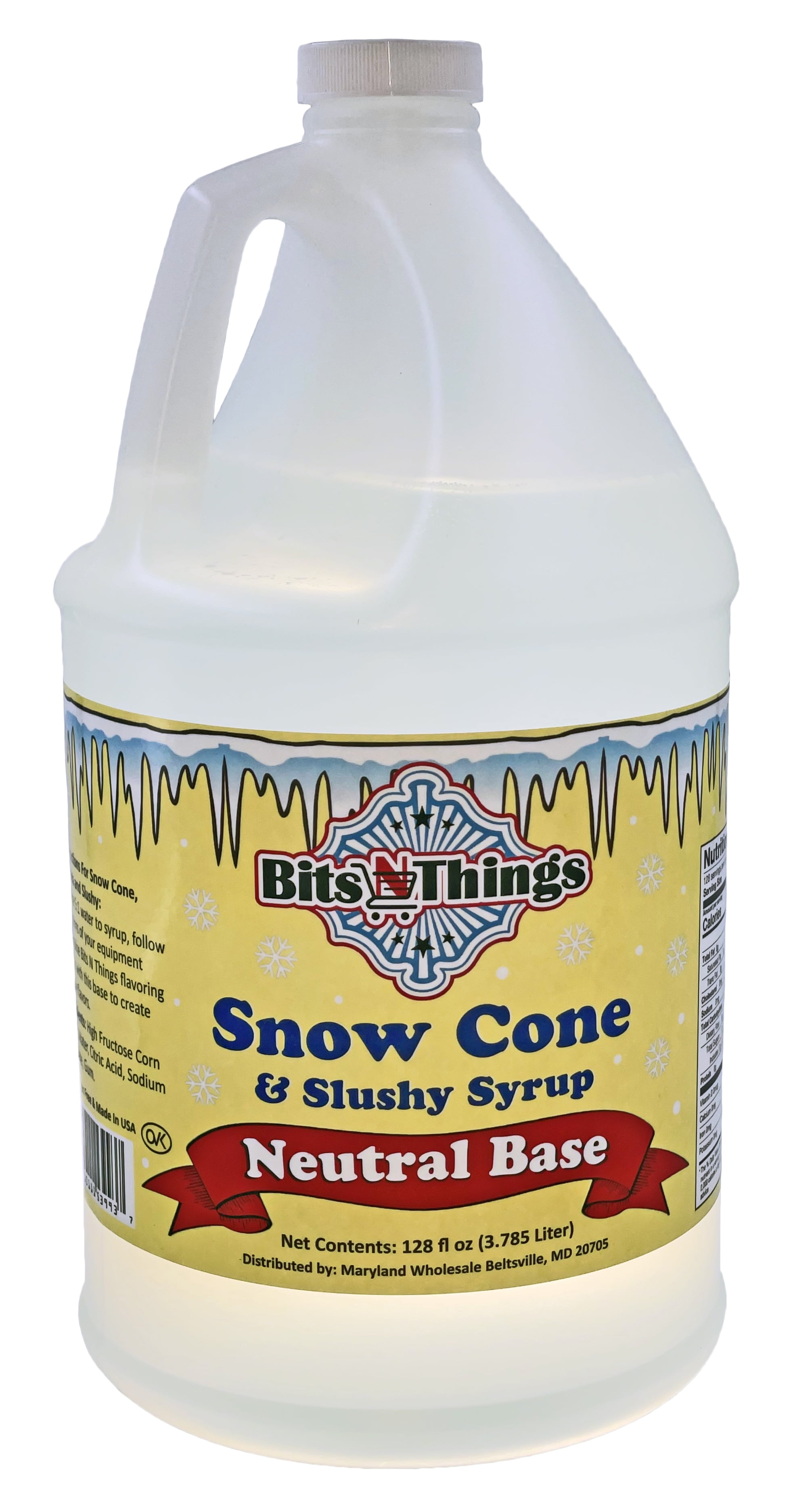 Bits N Things Neutral Base Syrup | Snow Cone, Slushy & Granita | Kosher ...