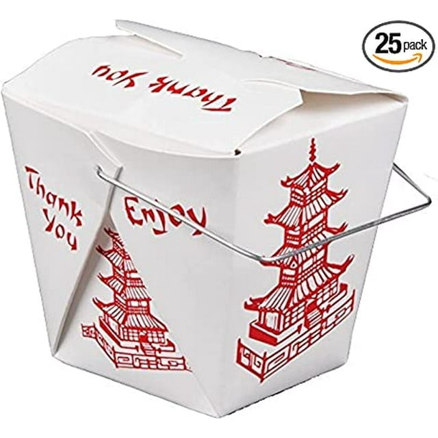 Bits N Things Pagoda Chinese Take Out Containers with Wire Handle 16 Oz ...
