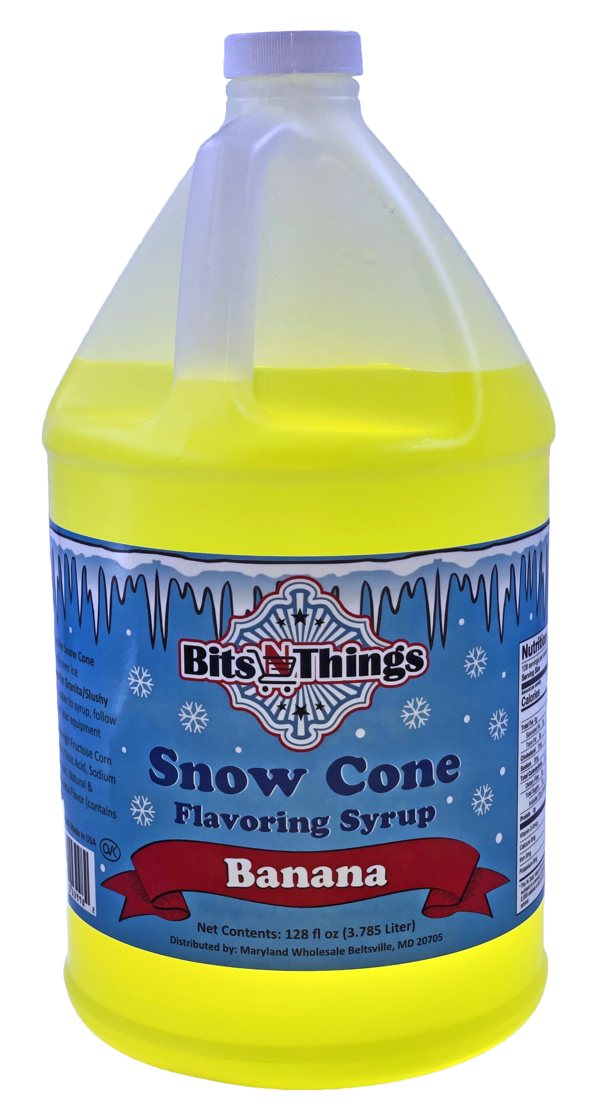Bits N Things Banana Snow Cone Syrup | Slushy & Granita | Kosher | Made ...