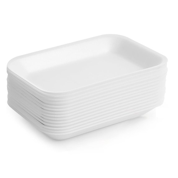 Bits N Things White Foam Meat Trays | Disposable Standard Supermarket ...