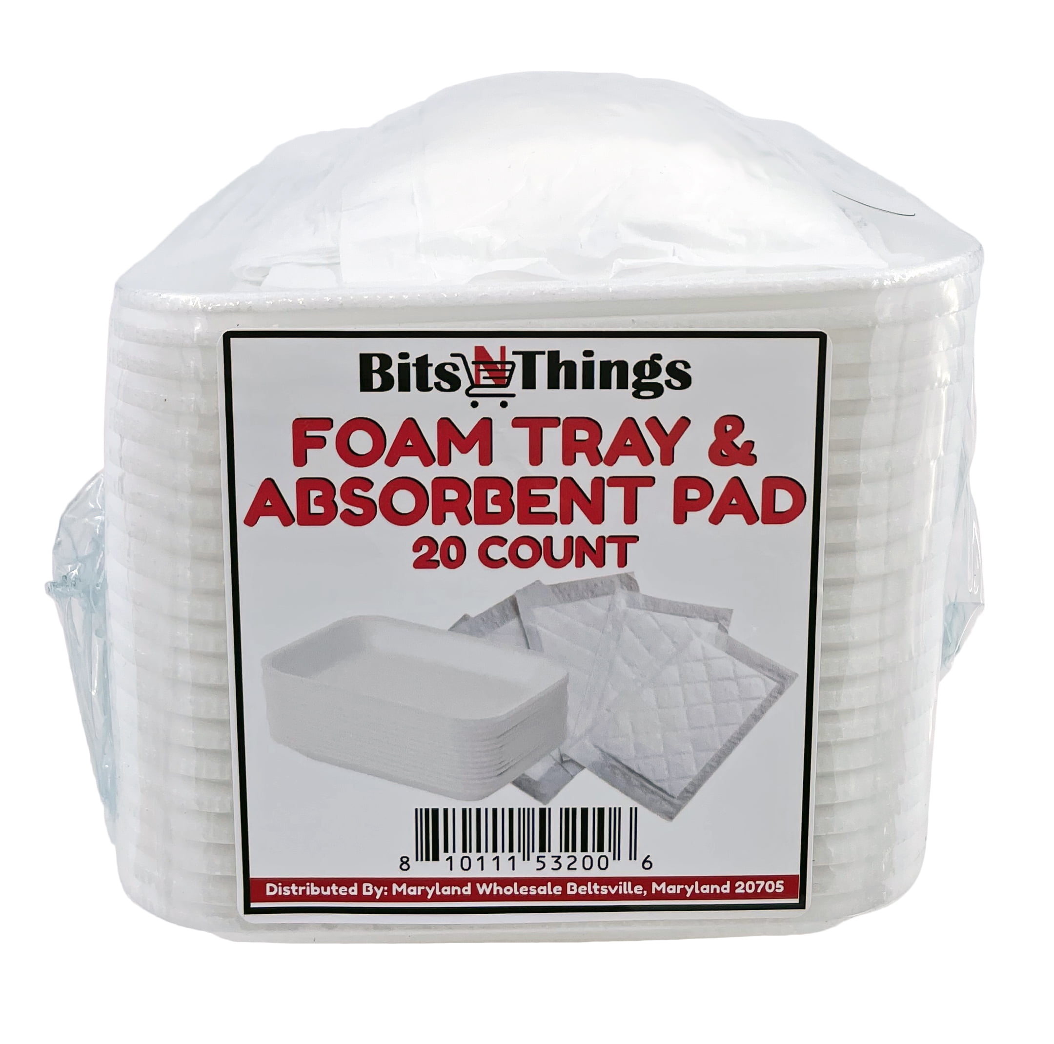 Bits N Things Disposable Styrofoam Trays with Absorbent Pads for Meat ...