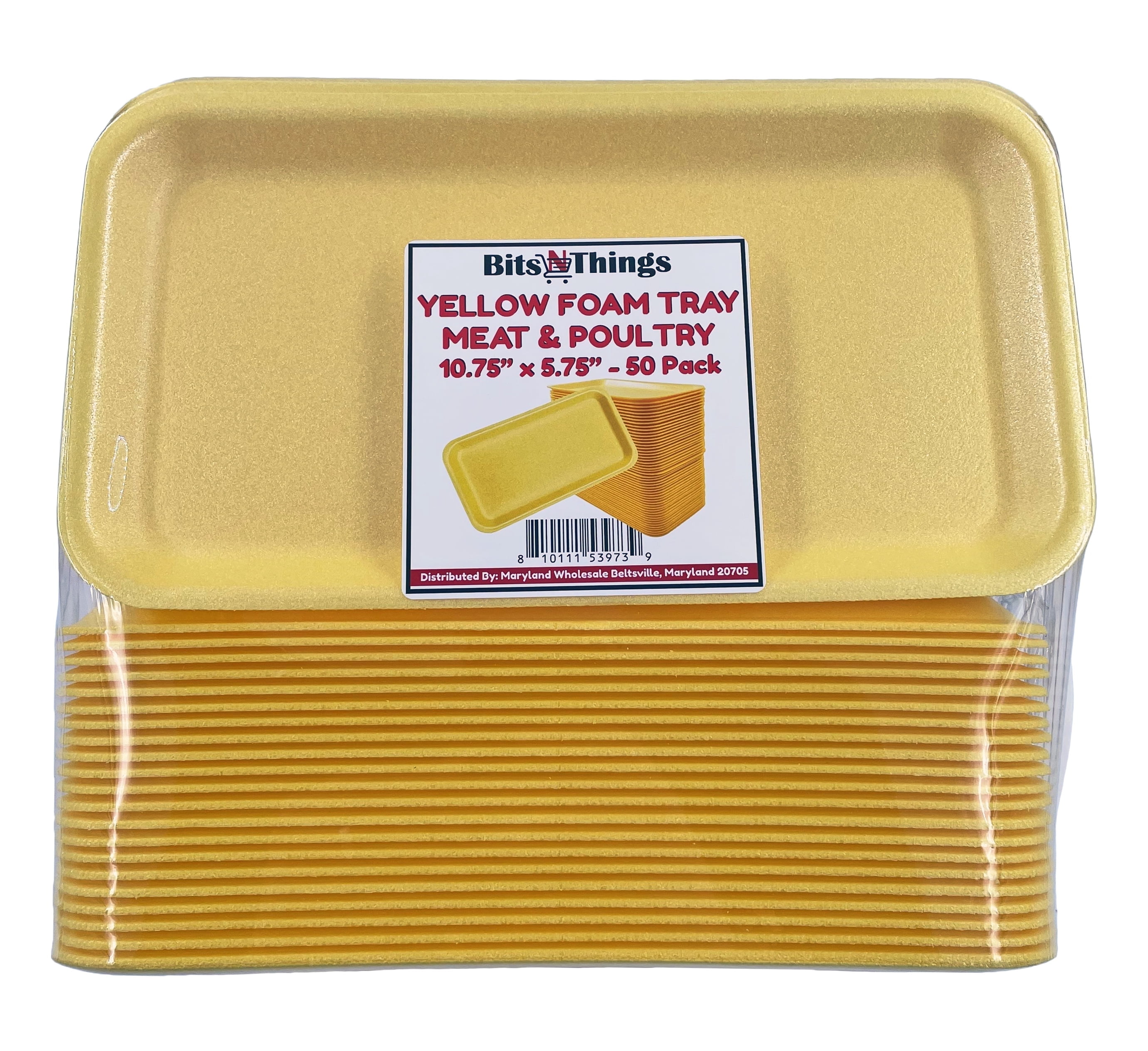 Bits N Things Yellow Foam Meat Trays | Disposable Standard Supermarket ...