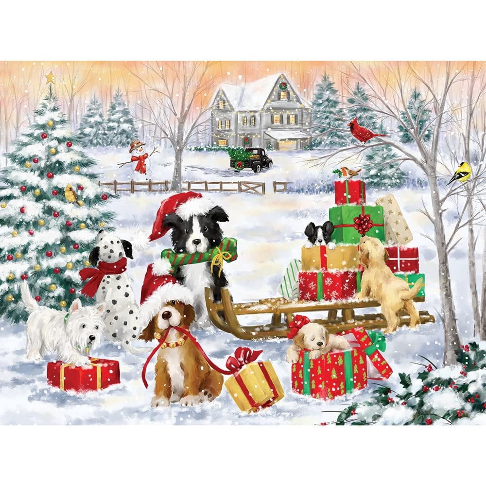 Bits and Pieces 300 Piece Jigsaw Puzzle for Adults Dogs Winter Snow ...