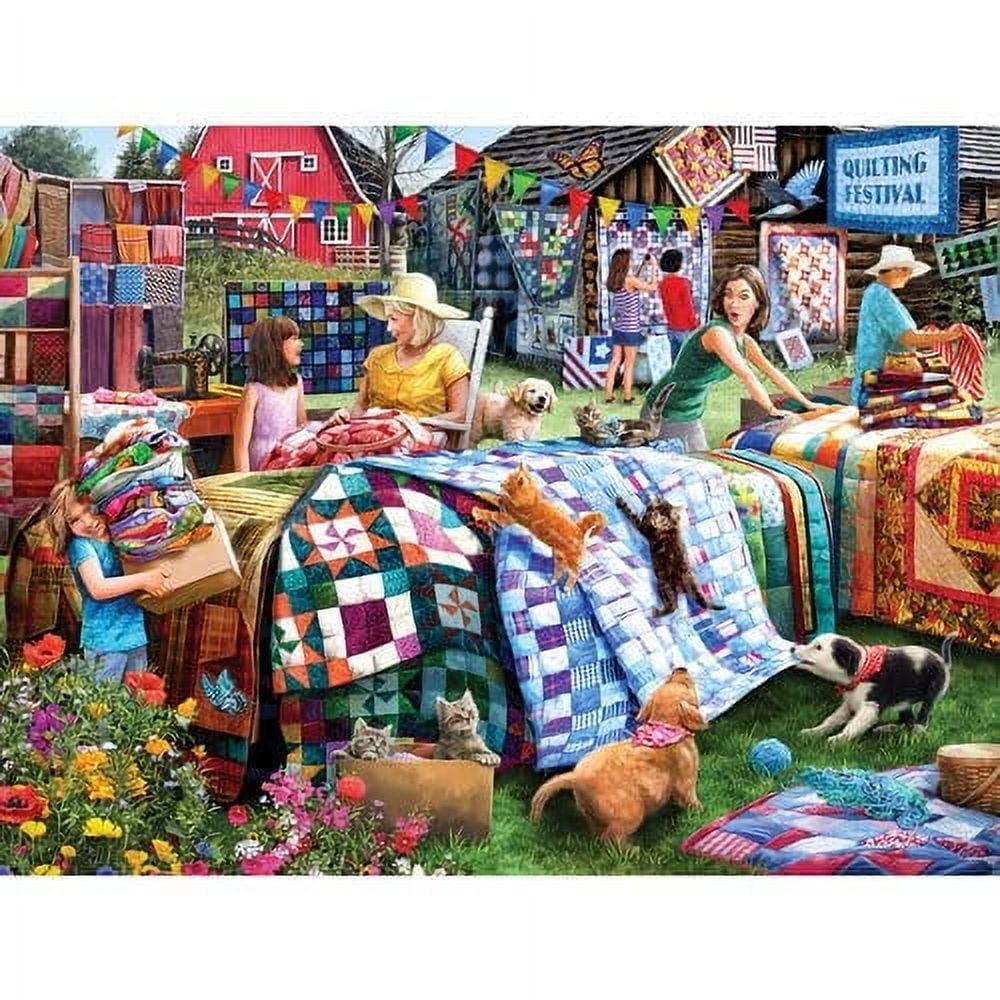 Bits and Pieces 300 Piece Jigsaw Puzzle Quilting Festival Farm Pets ...