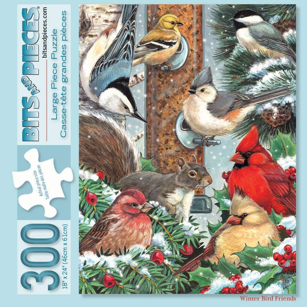 Bits and Pieces - 300 Piece Jigsaw Puzzle for Adults 18" x 24" - Winter Bird Friends - 300 pc ...