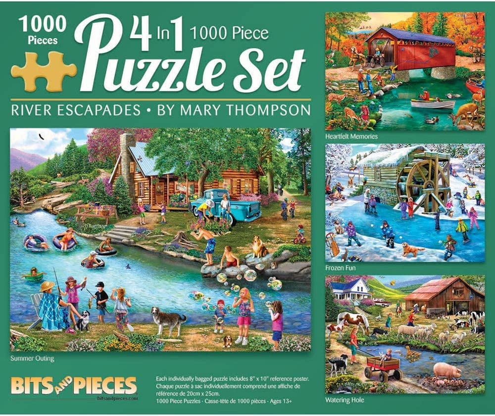 Bits and Pieces – 4-in-1 Multi-Pack - 1000 Piece Jigsaw Puzzles for ...
