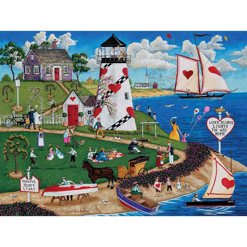 Bits and Pieces - 500 Large Piece Jigsaw Puzzle for Adults 18" x 24" - Hopeful Heart Light ...