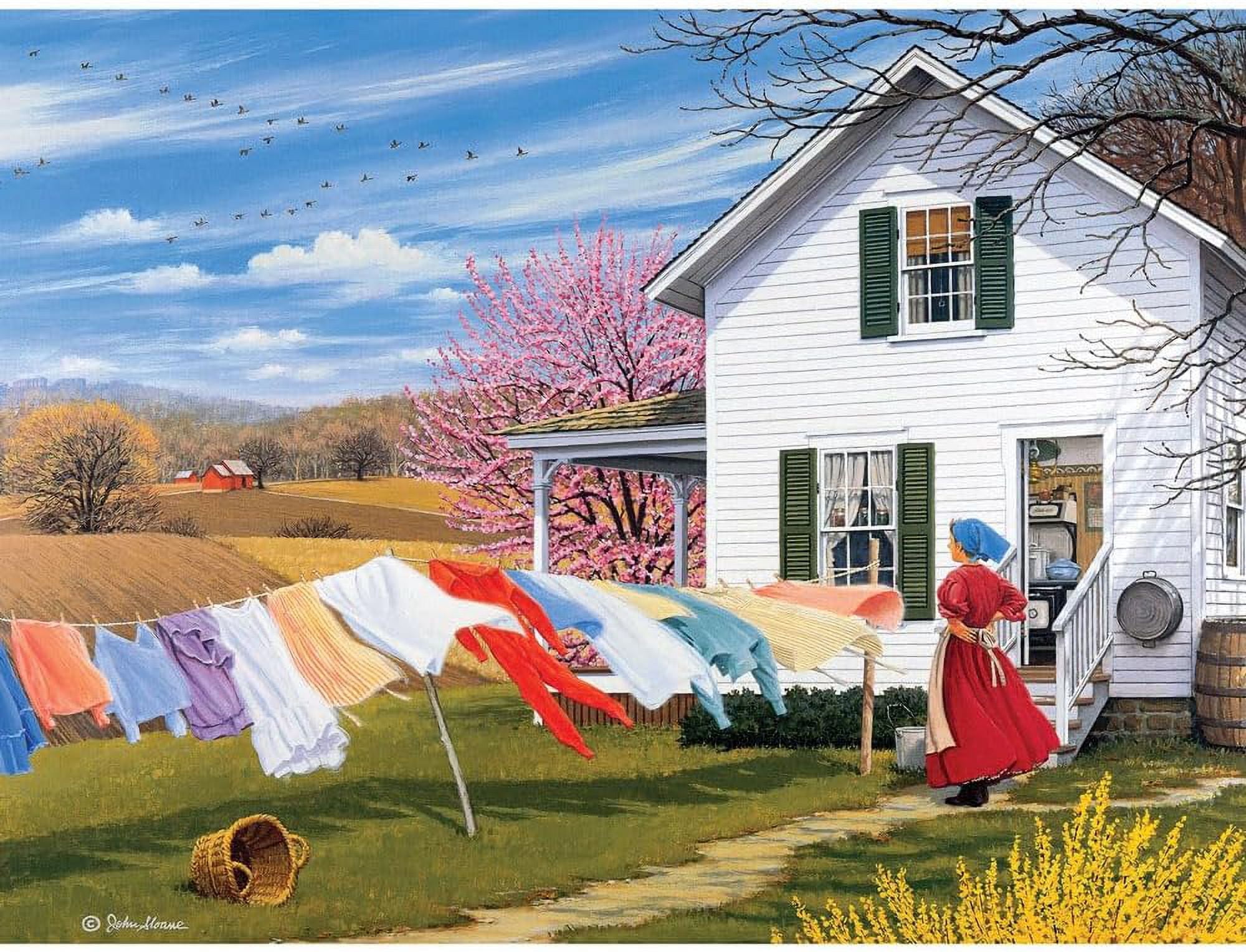 Bits & Pieces 500‑Pc On The Wind Countryside Laundry Puzzle, 18×24 in ...
