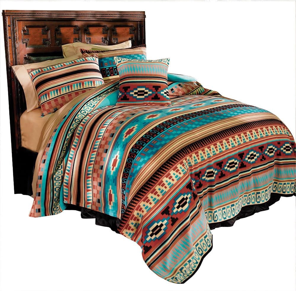 Bits and Pieces Mesa Bed Blankets, Full, Striped Polyester Fleece ...