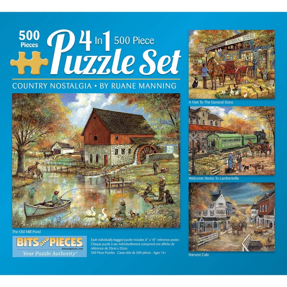 Bits and Pieces 4-in-1 Multipack 500 Piece Jigsaw Puzzles for Adults by ...