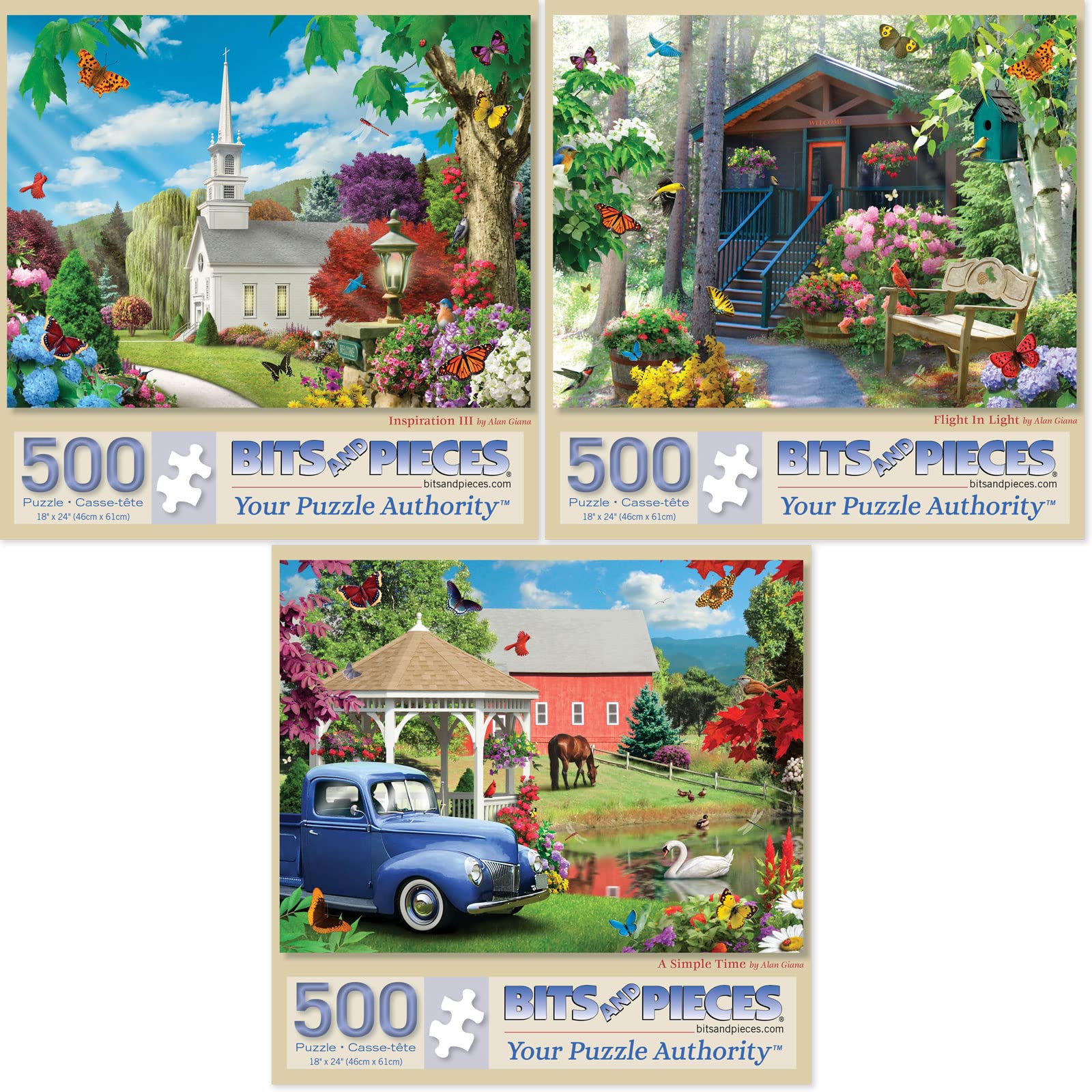 Bits and Pieces - STF9 Value Set of Three (3) Piece Jigsaw Puzzles for ...