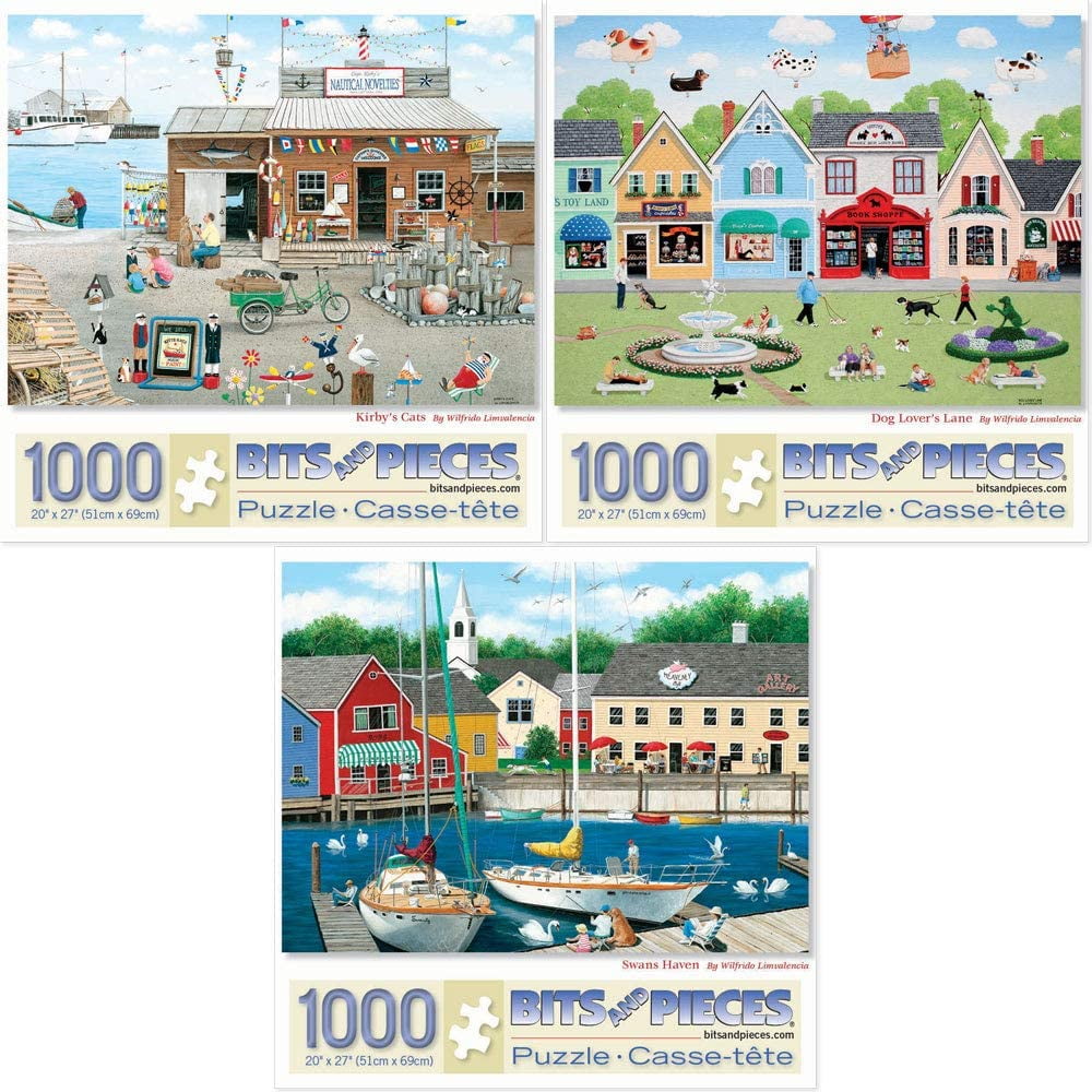 Bits and Pieces - Value Set of Three (3) 1000 Piece Jigsaw Puzzles for ...