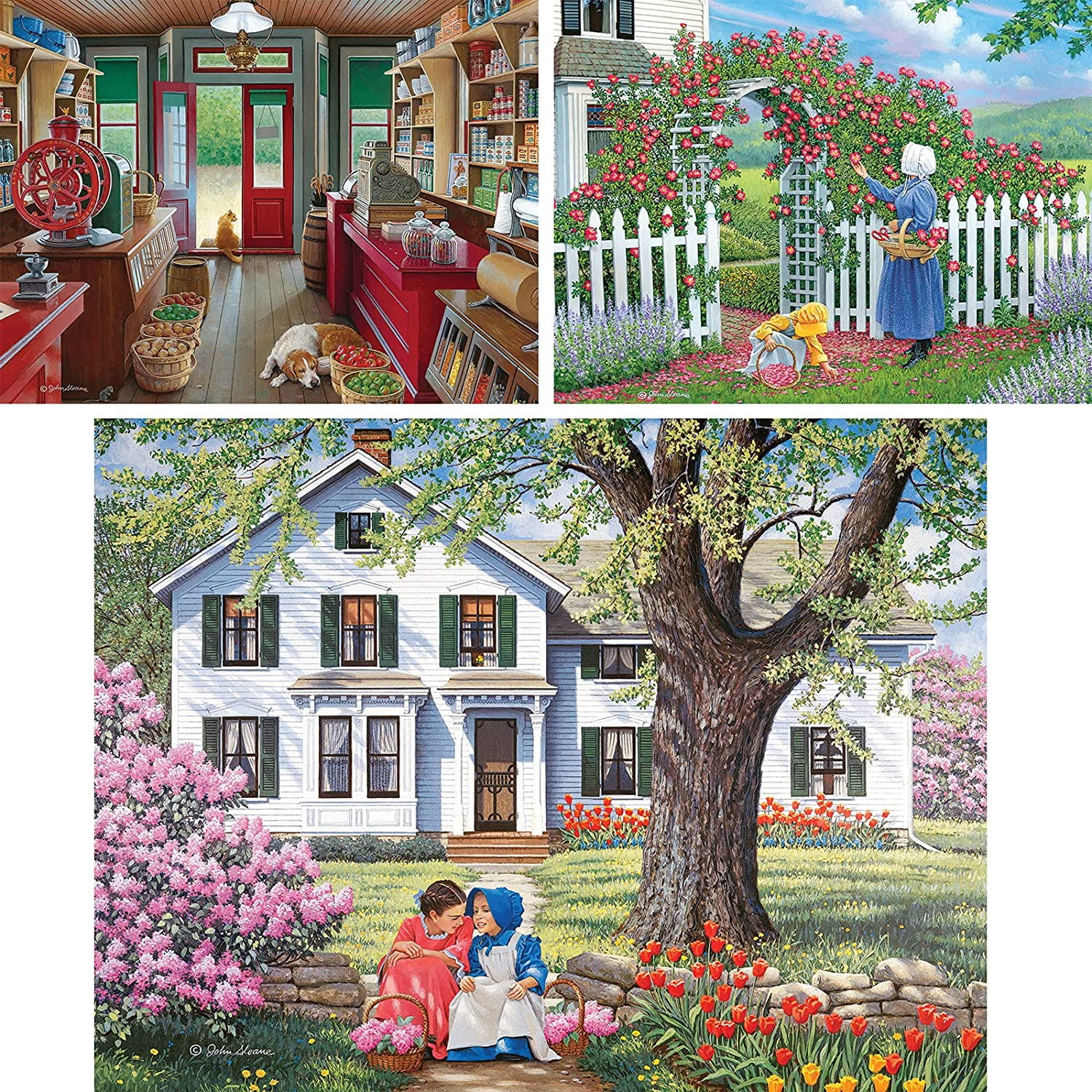 Bits and Pieces - Set of Three 1000 Piece Jigsaw Puzzles by Artist John ...