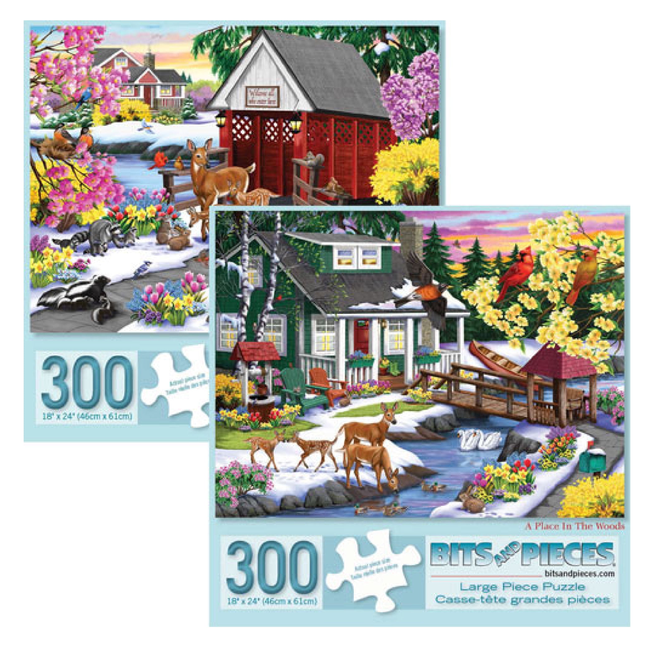 "Bits and Pieces Large Pack of Two 300 Piece Jigsaw Puzzles for Adults ...
