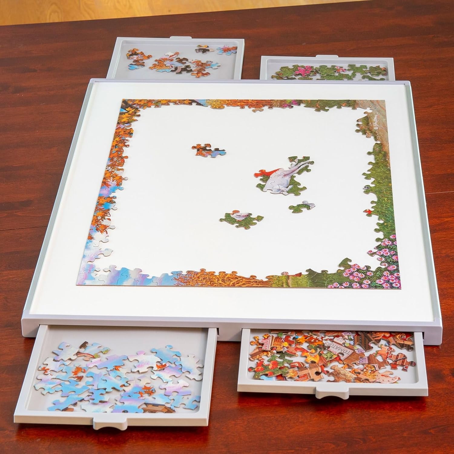 Bits and Pieces 1500 Piece Puzzle Board with Drawers Plateau Jigsaw ...