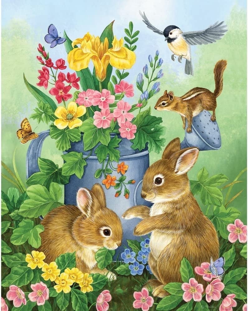 Bits and Pieces 200 Piece Jigsaw Puzzle “A Touch of Spring” Bunnies ...