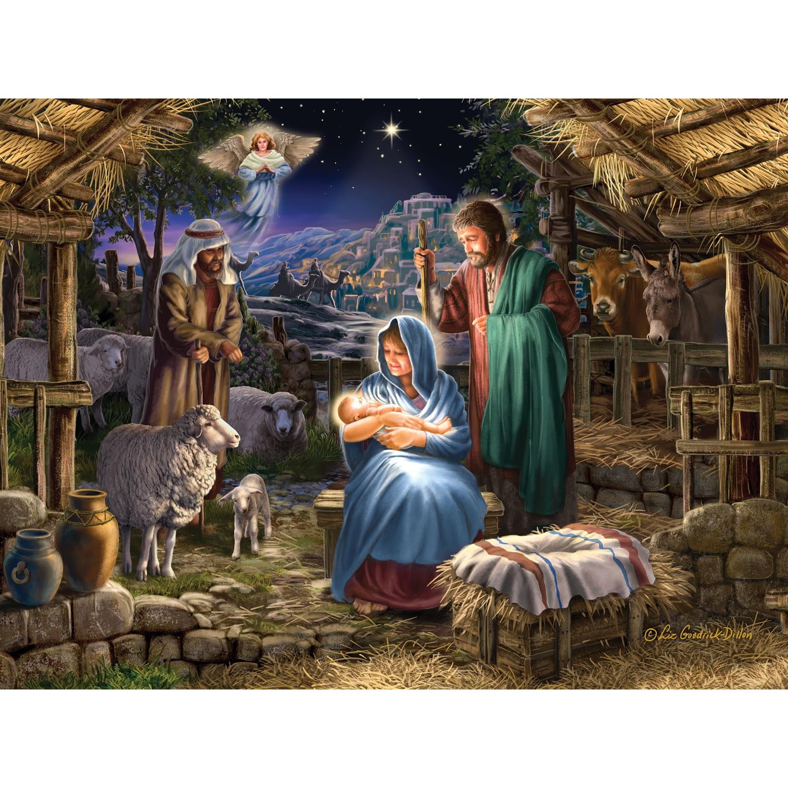 Bits and Pieces 300 Piece Nativity Christmas Jigsaw Puzzle by Liz Goodrick-Dillon 18" x 24 ...