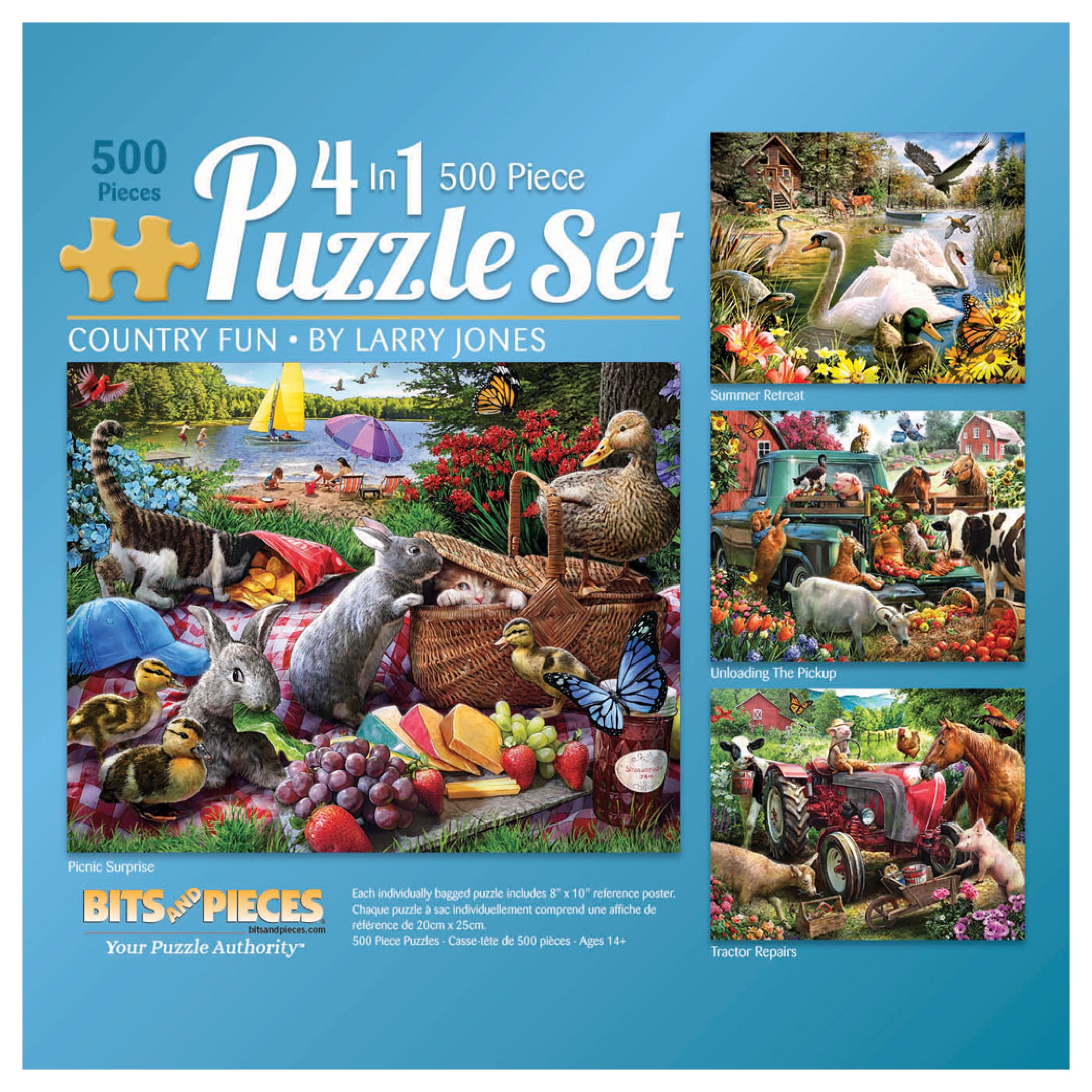 "Bits and Pieces - 4-In-1 Country Fun Jigsaw Puzzles by Artist Larry ...