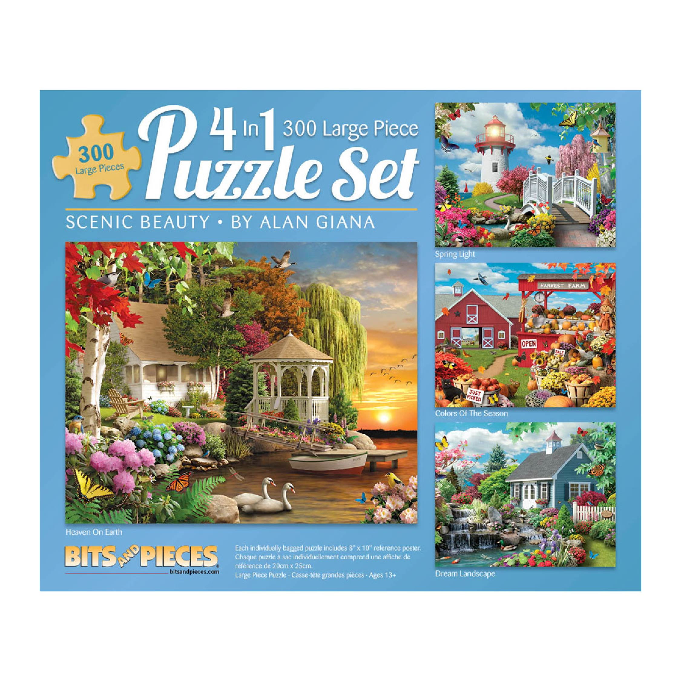 "Bits and Pieces 4-In-1 Scenic Beauty Jigsaw Puzzles by Alan Giana, 300 ...
