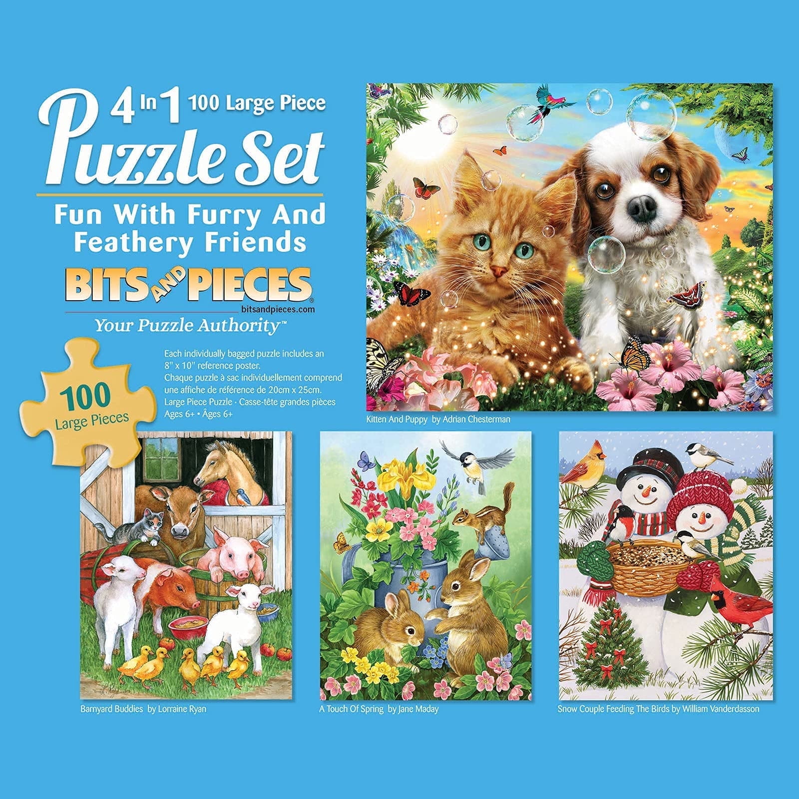 Set of 4 100 Piece Jigsaw Puzzle for Adults William Vanderdasson 16"x20 ...