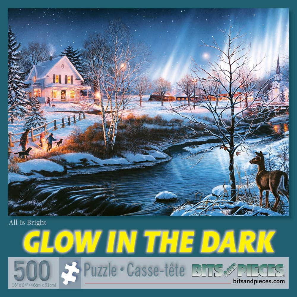 Bits and Pieces - 500 Piece Glow in The Dark Jigsaw Puzzle for Adults ...